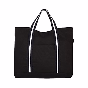 Eco Right Extra Large Canvas Tote Bag for Shopping & Work, Beach Bag with Adjustable Crossbody Handles