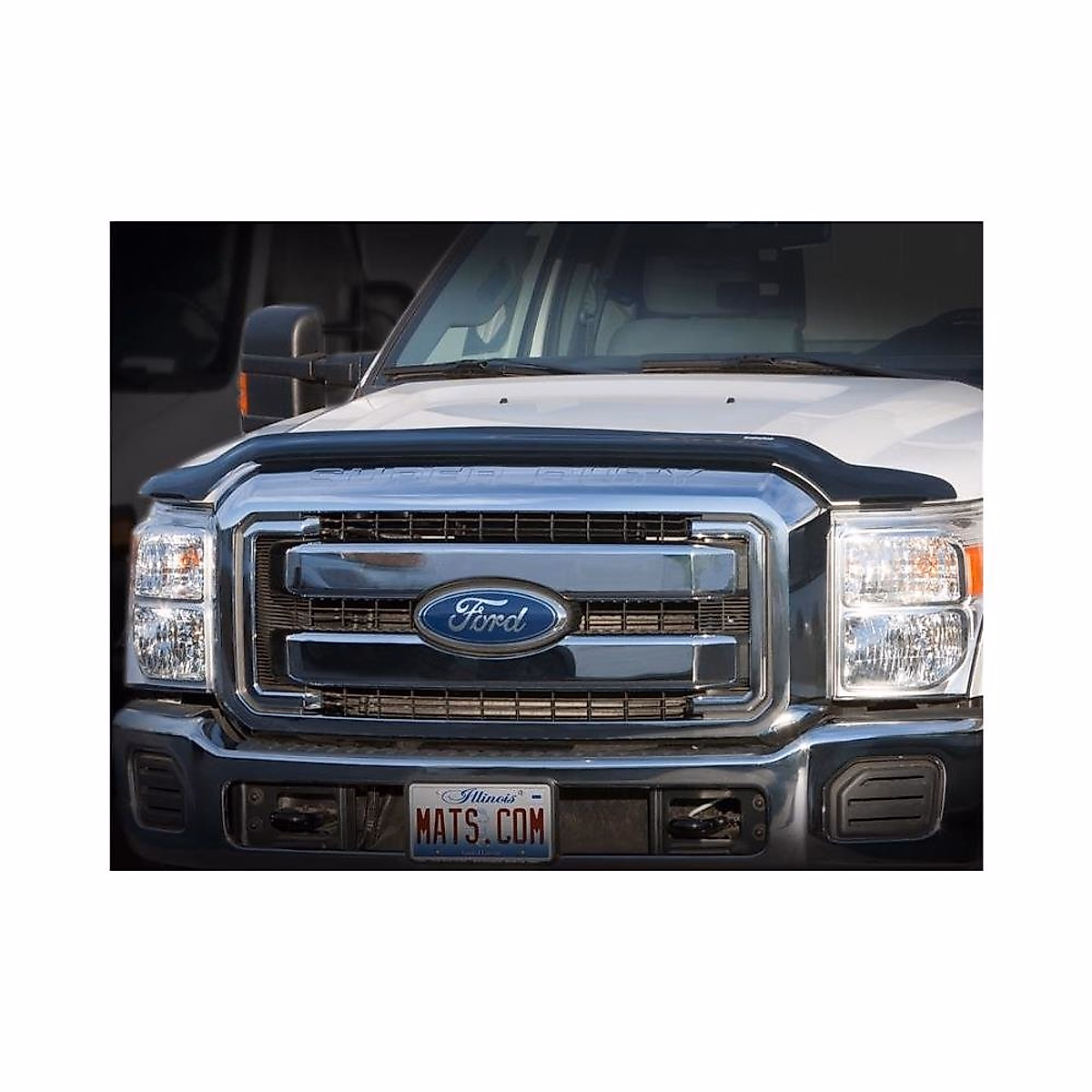 WeatherTech Custom Fit Stone & Bug Deflector for Chevrolet Silverado Crew Cab, Dark Smoke