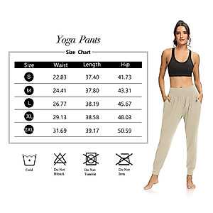 DIBAOLONG Womens Yoga Joggers Loose Workout Sweat Pants Comfy Lounge Pants with Pockets Apricot XL