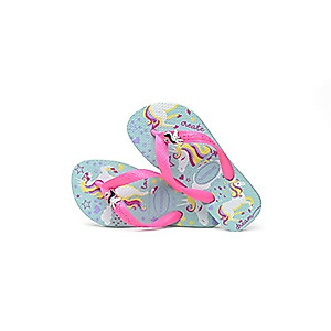 Havaianas Kid's Fantasy Flip Flop Sandal, Ice Blue/Shocking Pink, 13-1 M US Little Kid