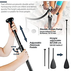 ADVENOR Paddle Board 11'x33 x6 Extra Wide Inflatable Stand Up with SUP Accessories Including Adjustable Paddle,Backpack,Waterproof Bag,Leash,and Hand Pump,Repair Kit (Green)