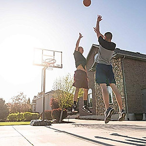 Lifetime 90734 Adjustable Portable Basketball Hoop, 54-Inch Tempered Glass Backboard, black