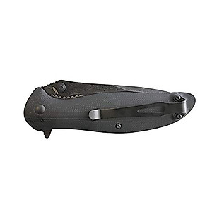 LA Police Gear TBFK S35VN Folding Pocket Knife, Best Knife for Gifts, Folding Pocket Clip Knife - Black