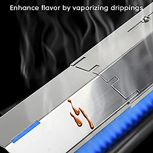 Hisencn Adjustable Stainless Steel Grill Heat Plate Shield, Heat Tent, Flavorizer Bar, Burner Cover, Flame Tamer, Heat Deflectorfor Brinkmann Gas Grill, Extends from 11.75" up to 21"