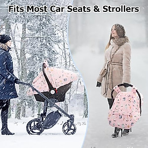 Car Seat Cover Baby, Minky Baby Car Seat Cover, 3 in 1 Carseat Sover for Winter, Winter Carseat Cover for Baby with Storage Bag…