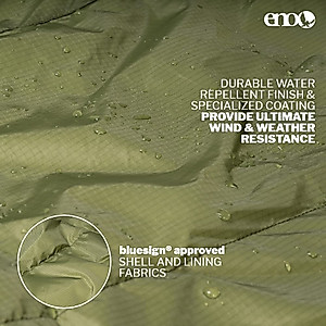 ENO Ember UnderQuilt - Protective and Warm Hammock Quilt with Recycled Synthetic Insulation - for Camping, Hiking, Backpacking, Festival, Travel, or The Beach - Evergreen