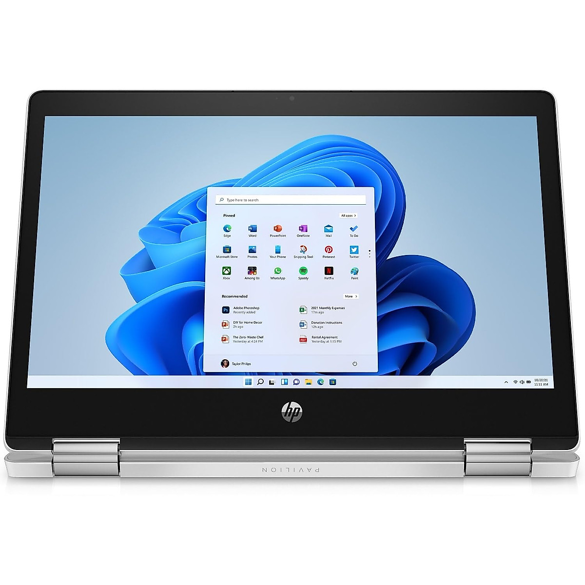 HP Pavilion x360 11.6-inch Laptop 2-in-1 Touchscreen HD Convertible Tablet Intel Pentium Silver 4GB DDR4 RAM 128GB SSD Intel UHD Graphics Windows 11 Home WiFi Bluetooth HDMI 11m-ap0033dx (Renewed)