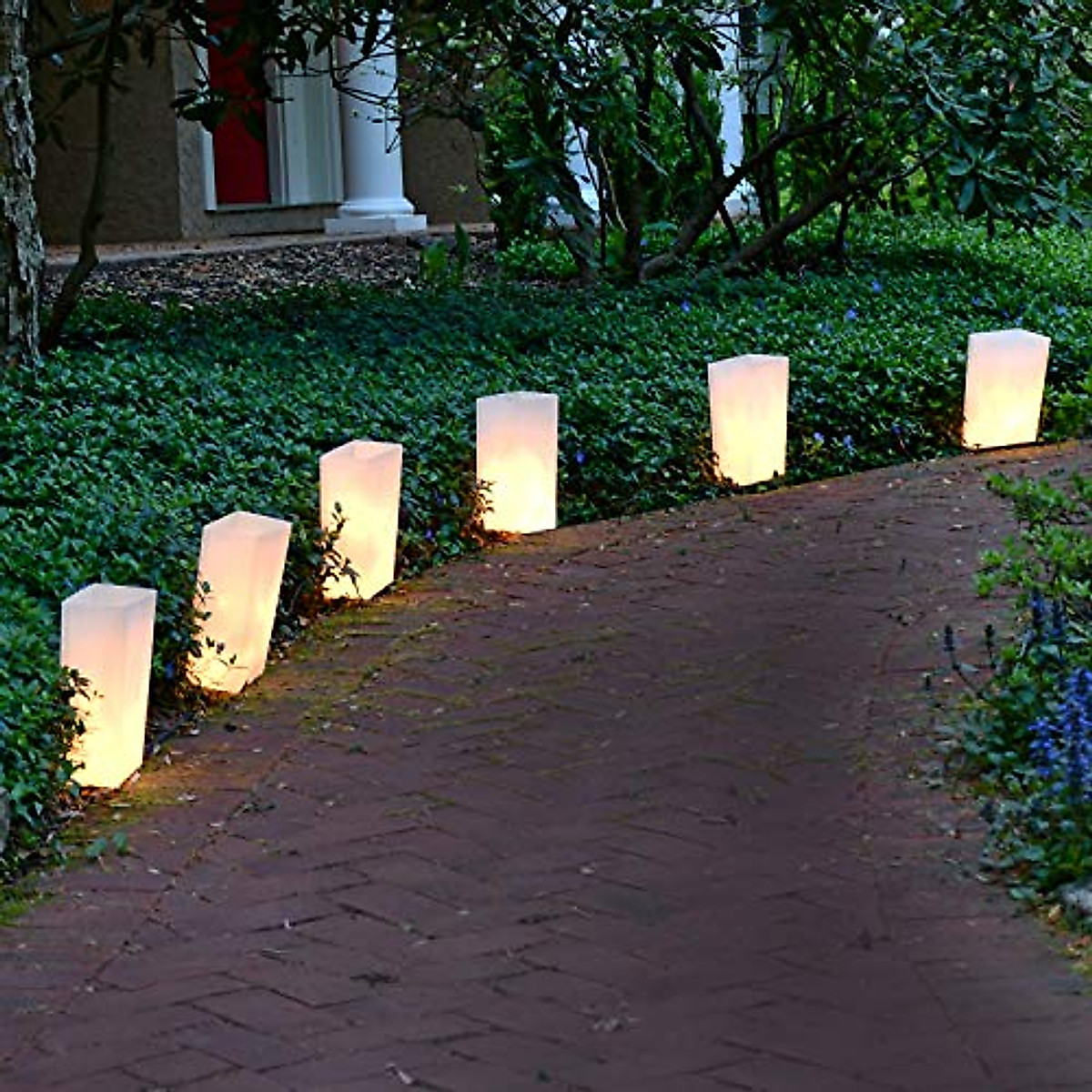 Lumabase 32406 Solar Powered Luminaria Kit, White