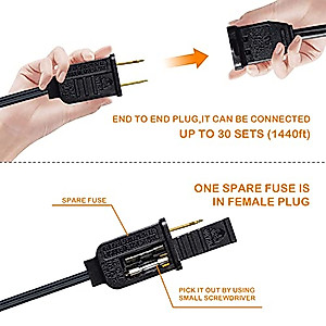 DGE Outdoor LED String Lights 48FT Patio Shatterproof & Waterproof IP65, 18 AWG UL Listed Wire Bright String Light for Patio, Backyard, Gazebo, Porch, Wedding Party