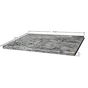 Premium Non-Stick Marble Pastry Cutting Board Slab 15 3/4" X 11 3/4” with No-Slip Rubber Feet.