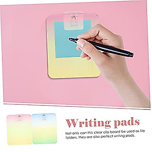 Misti Stamping Tool 4 Pcs Plate Clamp Paper File Organizer Teacher Clipboard Plastic Sketch Board Writing Base Plate Exam Paper Clips Acrylic Bottom Plate Office White Hardboard
