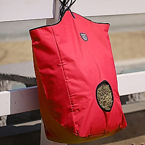 Harrison Howard Premium Durable Horse Hay Bag Slow Feed Hay Bag Waterproof Large Capacity Horse Tote - Red