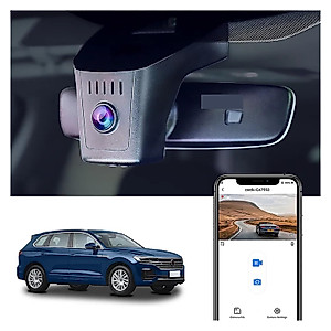 Fitcamx 4K Dashcam Dvr Dash Cam Recorder,Car Camera Compatible with VW Touareg 3 CR7 CR 7 2022 2021 2020 2019 (Color : Black, Size : 4K Front Cam 64GB)