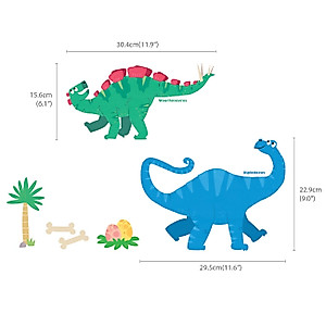 DECOWALL DWL-1805N Colourful Dinosaur Kids Wall Stickers Wall Decals Peel and Stick Removable Wall Stickers for Kids Nursery Bedroom Living Room décor