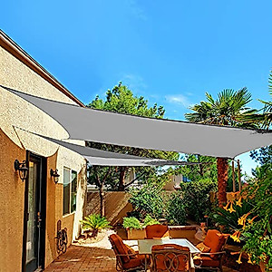 POYDOO Waterproof Sun Shade Sail 10'x 13' Rectangle 98% UV Resistant Canopy Awning Shelter for Outdoor Patio Garden Backyard Carport,Dark Gray