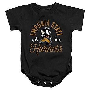 Emporia State University Official Hornets Unisex Infant Snap Suit for Baby,Black, 6 Months