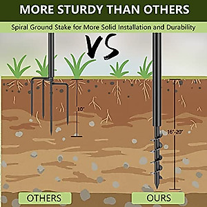 Danshinro String Light Poles, 10.5 FT Poles for Outdoor String Lights, Spiral Outdoor String Light Pole, 2 Pack String Light Poles for Outside, Adjustable String Light Pole for Backyard Patio Bistro