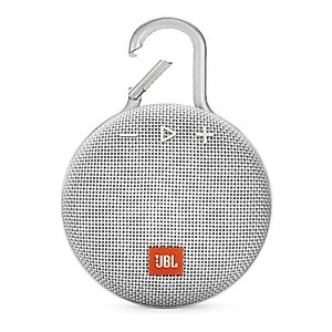 JBL Clip 3, Steel White - Waterproof, Durable & Portable Bluetooth Speaker - Up to 10 Hours of Play - Includes Noise-Cancelling Speakerphone & Wireless Streaming