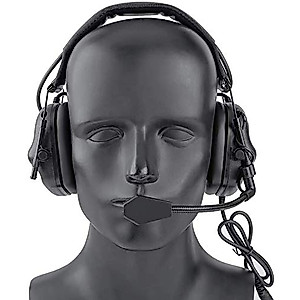 ATAIRSOFT Tactical Headset Wargame Hunting Headphone Without Noise Cancellation Function (Black)