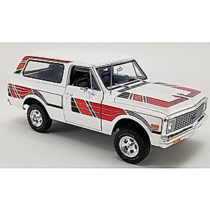 1972 Chevy K5 Blazer White with Graphics Feathers Edition Limited Edition to 852 Pieces Worldwide 1/18 Diecast Model Car by Acme A1807705