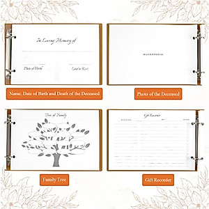 Funeral Guest Book for Memorial Service, Black Leather Celebration of Life Guest Book with Pen, 120 Pages Loose-leaf In Loving Memory Funeral Registry Sign in Book for Mourning Honoring Loved Ones
