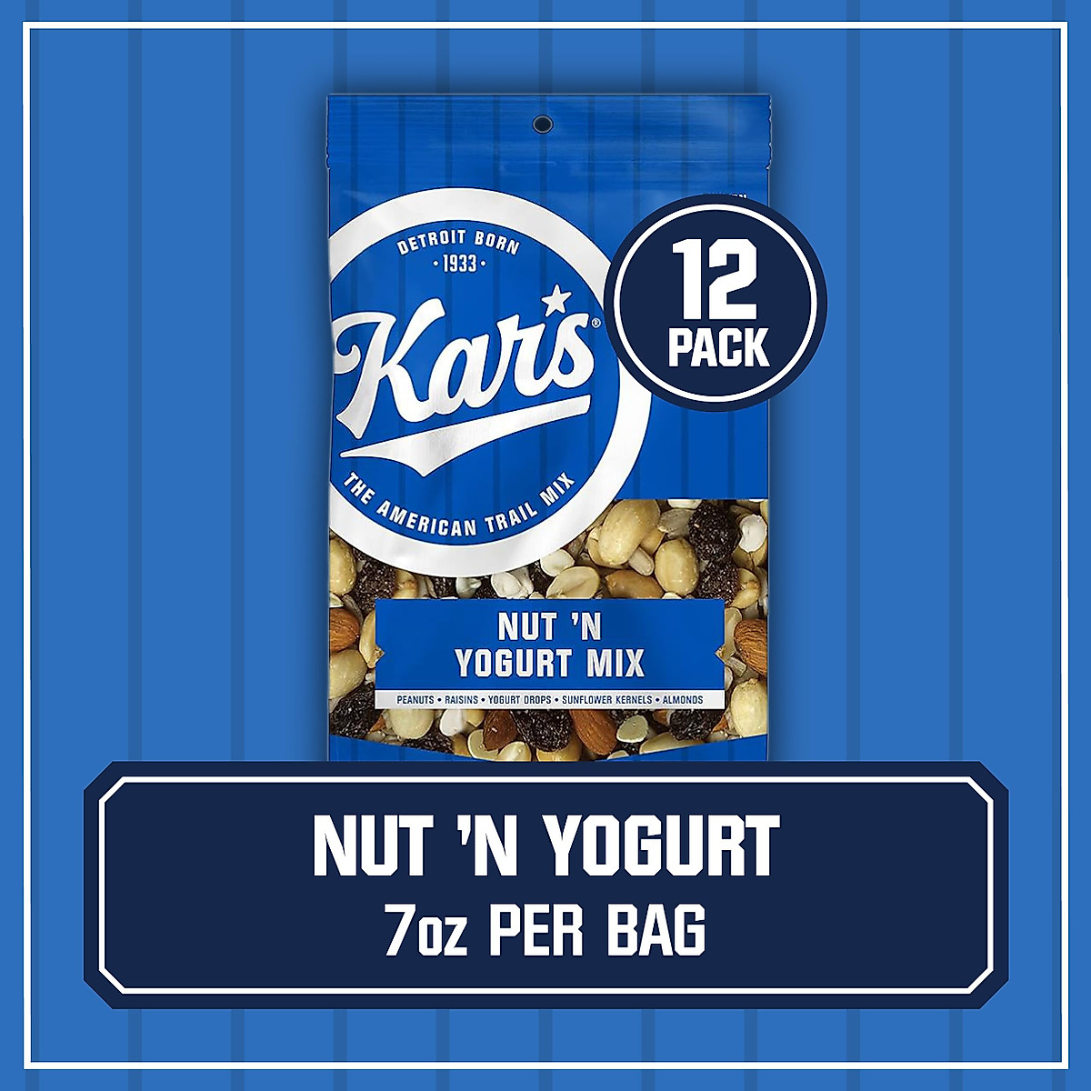 Kar’s Nut 'N Yogurt Trail Mix, 7 oz Snack Mix – Bulk Pack of 12, Gluten- Free Snacks