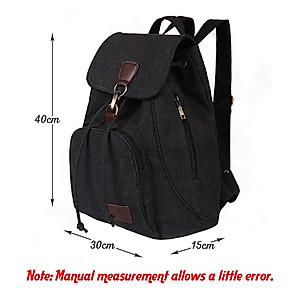 WITERY Canvas Backpack Vintage Daypack Casual Bookbag Laptop Backpacks Travel Rucksack for Women Girls Blue