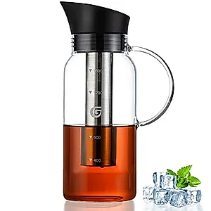PARACITY Cold Brew Coffee Maker with Automatic Opening and Closing Lid, Airtight Iced Coffee Maker and Tea Brewer with Fine Removable Steel Infuser and Scale, Cold Brew Maker/Pitcher(1.6L/ 54 oz)
