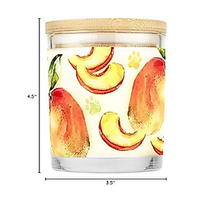 One Fur All Pet House Candle Plant-Based/Soy Candle - Clean Burning Scented Candles, Long Lasting Pet Odor Candle for Home - Mango Peach