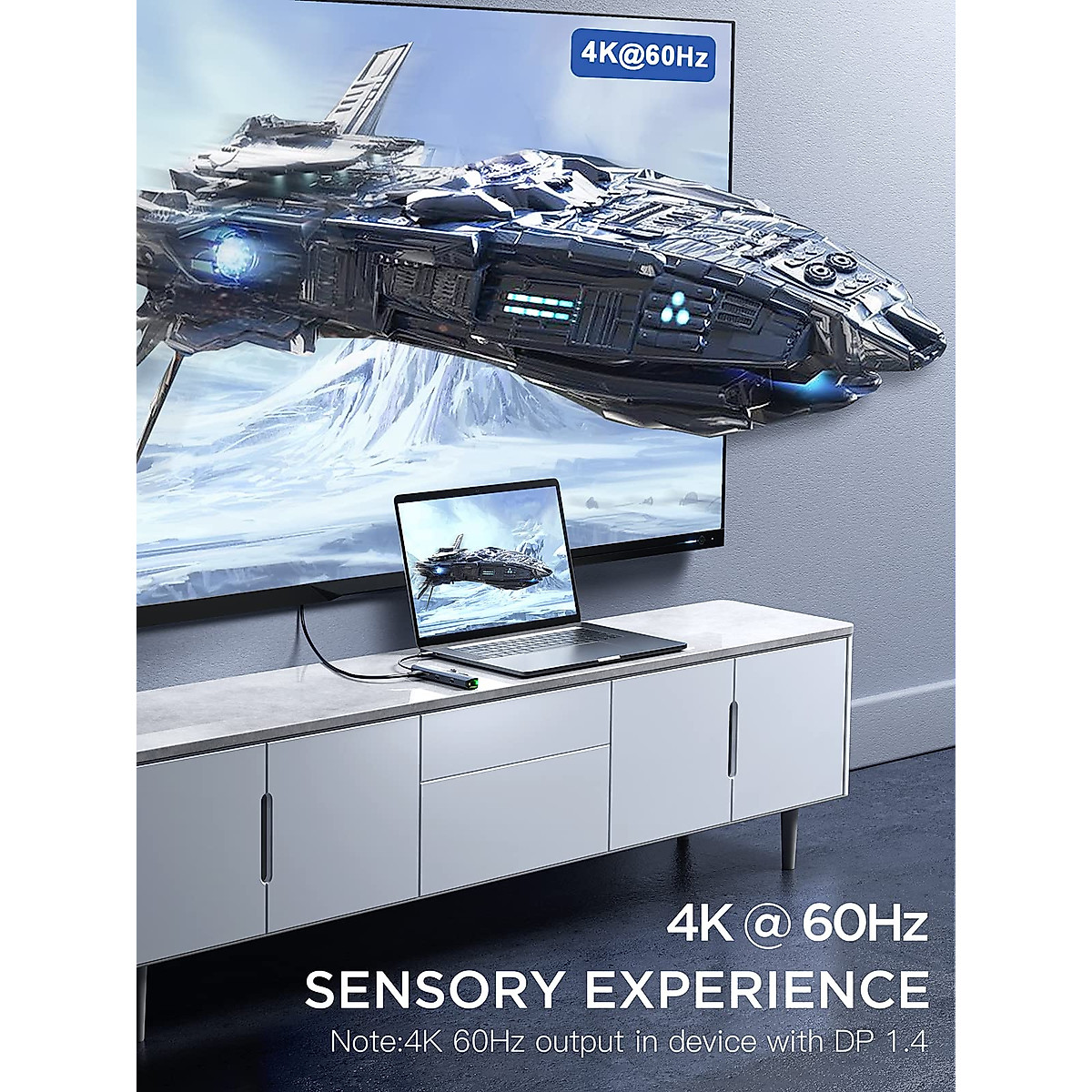 USB C Hub Ethernet,6 in 1 Laptop Docking Station, Dockteck USB C Multiport Adapter with 4K@60Hz HDMI, 100W PD,USB-C Data Port, 1Gbps LAN, 2 USB 3.0 for MacBook Pro/Air, Surface Pro, XPS and More