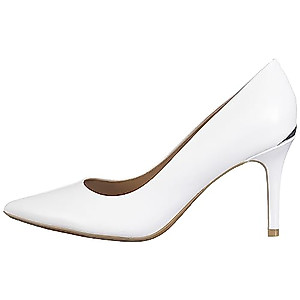 Calvin Klein Women's Gayle Pump, White Leather, 7.5