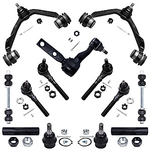 Detroit Axle - Front End 13pc Suspension Kit for Ford F-150 F-250 Expedition Lincoln Navigator, 2 Upper Control Arm 2 Lower Ball Joints 2 Sway Bars 4 Tie Rods 2 Sleeves 1 Idler Arm Replacement