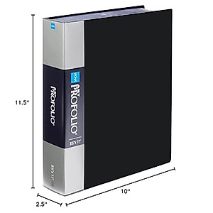 Itoya Original Art ProFolio 8.5x11 Black Art Portfolio Binder with Plastic Sleeves with 180 Pages - Portfolio Folder for Artwork with Clear Sheet Protectors - Presentation Book for Art Display