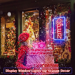 SunKite LED Neon Open Sign, 16.5"x 9" Business Hour Sign, Powered by USB with Switch, LED Display Window Lights for Cafe Bar Hotel Salon Bookstore Restaurant Grocery Shop Store Wall Decor