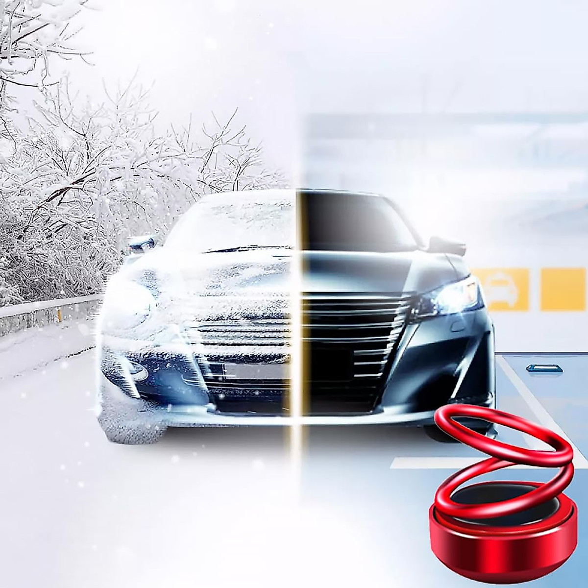 2025 New Portable Kinetic Molecular Heater, Solar Rotating Double Ring Suspension Car Aromatherapy Ornament, Portable Kinetics Heater For Car Kinetics Molecular (4Pcs)