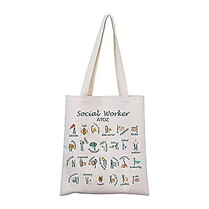 Social Worker Tote Bag Social Worker Canvas Bag Social Worker Thank You Gift MSW Graduation Gift (Shopping bag)