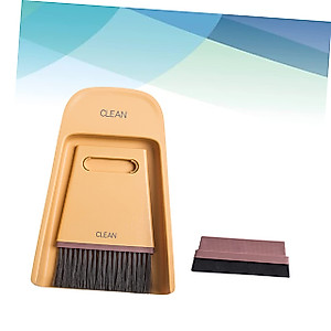 Healeved 1 Set Cage Cleaner Desktop Cleaner Dustpan Mini Hand Whisk Broom Soft Bristle Broom Mini Broom Cleaning Brushes Keyboard Cleaner Brush Desk Cleaning Dustpan Cleaning Tools Yellow