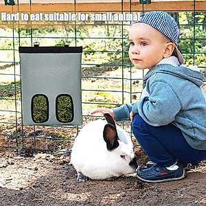 GOCOHHI 2 Pcs Guinea Pig Hay Feeder Bag, Rabbit Hay Feeder, 2 Holes Capacity Hay Holder, 600D Oxford Fabric Hay Bag for Rabbit Guinea Pig Chinchilla Hamsters Small Pets Animal