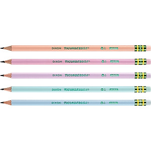 Ticonderoga Pencils, Wood-Cased, Pre-Sharpened, 2 HB Soft, Pastel, 10 Count