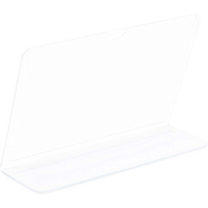 Slant Back Acrylic Sign Holder, Horizontal Sign Display (7 x 5 in, 6 Pack)