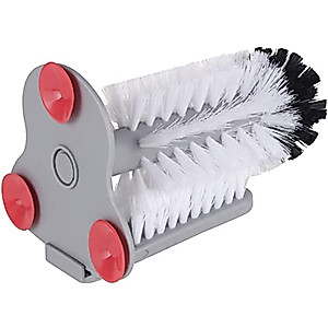 White Double Side Bar Glass Brush Washer Cleaner with Suction Base, Cups Mug Decanters Jugs Cleaning Kitchen Tools