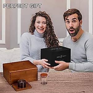 Viking Factory Large Bamboo Box Tray Set Decorative Box for Home Odour Proof Storage - Reversible Tray, Roll Kit and All Accessories