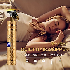 Hair Clippers for Men, Professional Hair Trimmer Set Cordless Barber Clippers Beard Trimmer Hair Cutting Kit Rechargeable T Outliner Shaver Zero Gapped Haircut Grooming Kit Gifts for Men (Yellow)