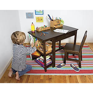 Lipper International 584WN Child's Work Station Desk and Chair, Walnut Finish