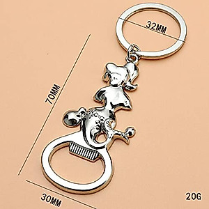 ARFUKA Bottle Opener Keychain Metal Mermaid Pendant Beer Opener Beverage Soda Beer Bartender Bottle Opener Keyring Christmas Birthday Gift for Men and Women