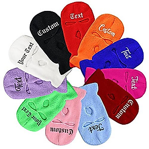 kstomize Personalized Customize Beanie Balaclava Mask, Women Men Winter Masked Ski Cycling Hat with Embroidery Letters Text Name Logo Black, One Size-Medium