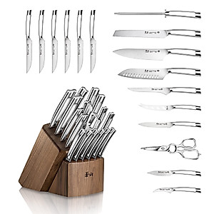 Cangshan N1 Series 1024784 German Steel Forged 17-Piece Knife Block Set, Walnut