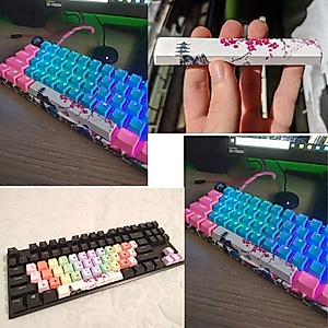 Y-QUARTER Replace SpaceBar Keycap PBT Five Sides Dye-Subbed Spacebar 6.25U Cherry Profile Space Bar Keycap for DIY Mechanical Keyboard gk64 gk61,Suit for Game Lover Gifts