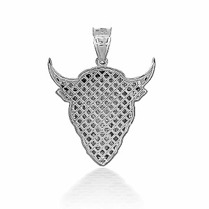 Certified 925 Sterling Silver Taurus Bull Head Animal Necklace Pendant