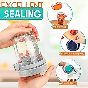 Inbagi 6 Sets Overnight Oats Jars with Lids and Spoons 12 oz Airtight Overnight Storage Containers with Measurement Marks Salad Jars for Cereal Milk Yogurt Vegetable Fruit, 6 Colors